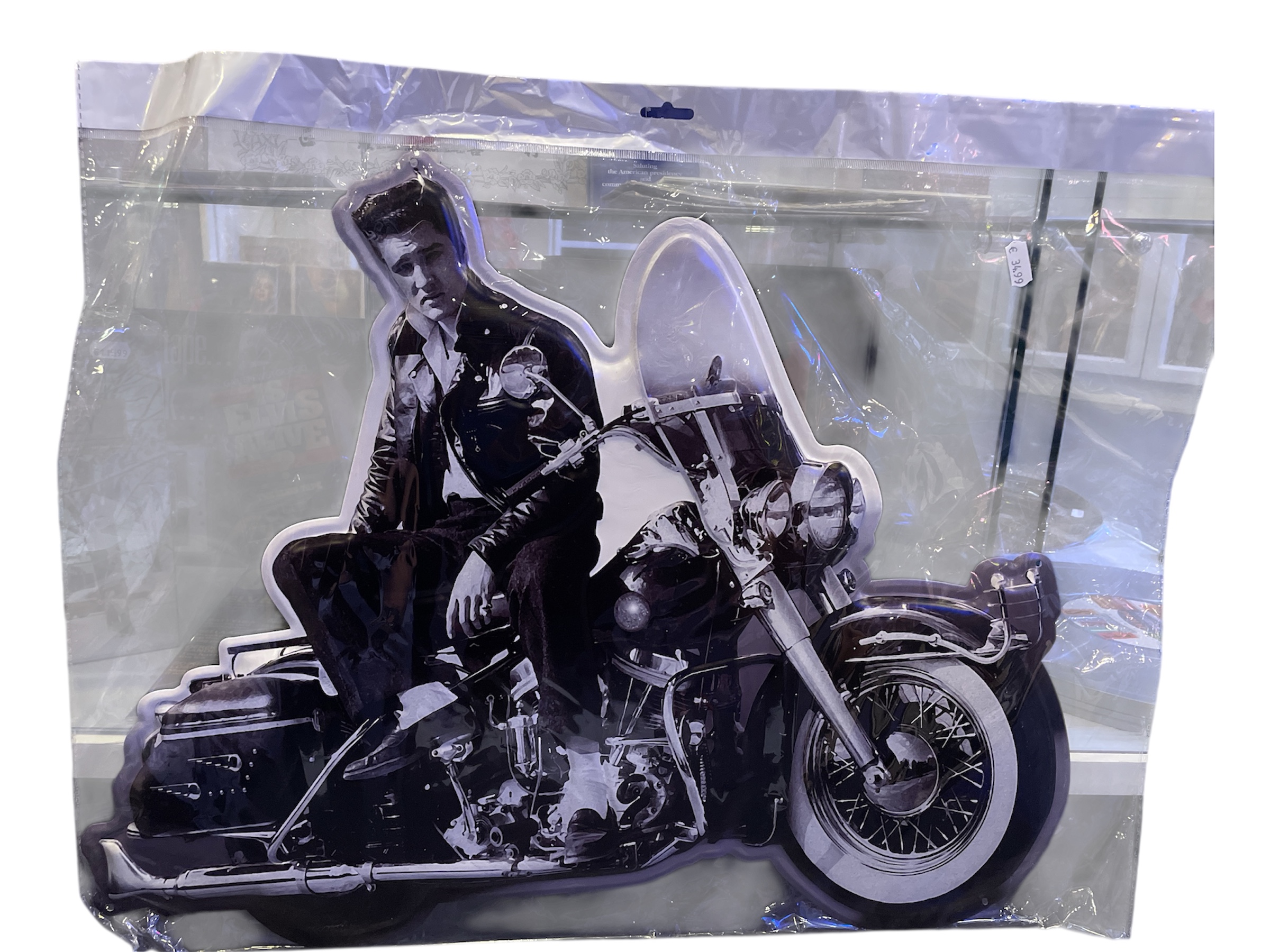 Metal Elvis Sign On Motorcycle - American Vintage Unlimited